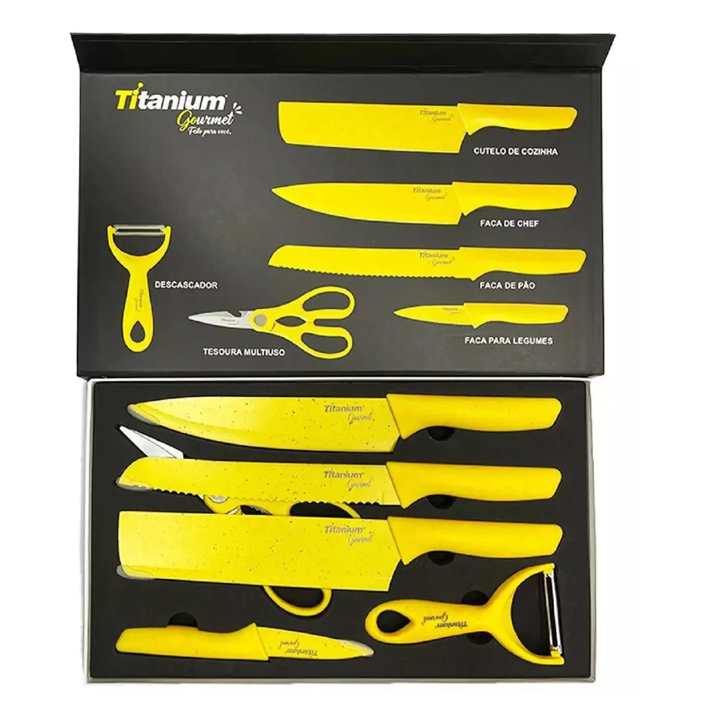 Kit Facas Premium Amarela - Titanium - Rei dos Parafusos